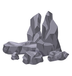 Natural stone landscape element gray cartoon Vector Image