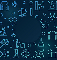 Chemical concept vertical blue linear frame Vector Image
