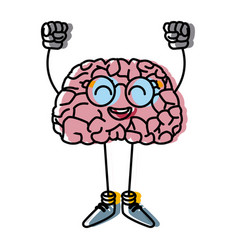 Brain cartoon running Royalty Free Vector Image
