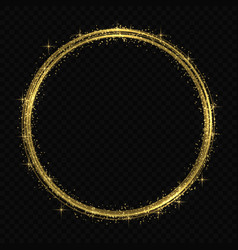 Circle golden light tracing effect Royalty Free Vector Image