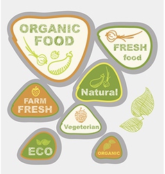 Organic food signs Royalty Free Vector Image - VectorStock