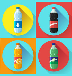 Realistic pepsi cola bottle mock up with blue Vector Image