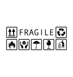 Breakable or fragile material packaging symbol Vector Image