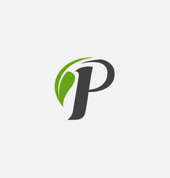 Green leaves letter eco alphabet Royalty Free Vector Image