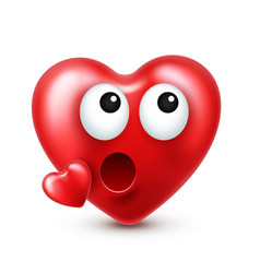 Heart smiley emoji set for valentines day Vector Image