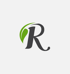 Green leaves letter eco alphabet Royalty Free Vector Image