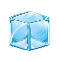 Single ice cube isolated on a white background Vector Image
