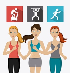 Set of sport girls Royalty Free Vector Image - VectorStock