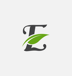 Green leaves letter eco alphabet Royalty Free Vector Image