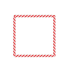 Candy cane square frame on white background Vector Image