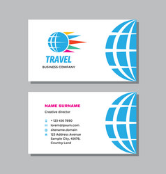 Business visit card template with logo - concept Vector Image