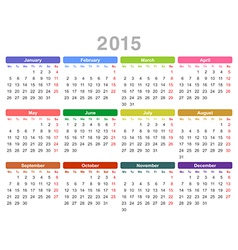 Calendar 2021 2022 2023 2024 2025 2026 2027 years Vector Image