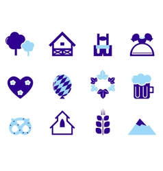 German icons set germany national traditional Vector Image