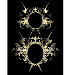 Ornamental heraldic shield highly realistic Vector Image