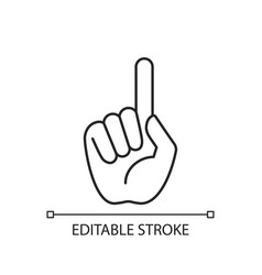 Human cartoon hand showing one finger Royalty Free Vector