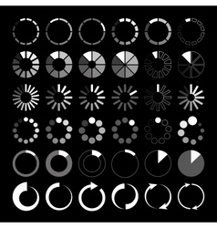 Loading icon on black Royalty Free Vector Image