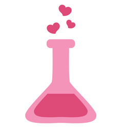 Chemistry glass bottle filled with a pink liquid Vector Image