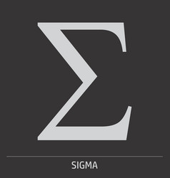 Sigma greek sign Royalty Free Vector Image - VectorStock