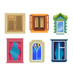 Cartoon home window Royalty Free Vector Image - VectorStock