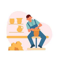 Cartoon pottery girl Royalty Free Vector Image