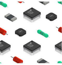 Big set of isometric electronic components Vector Image