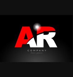 Grunge white red black alphabet letter r logo Vector Image