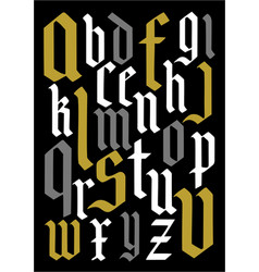 Gothic alphabet medieval font Royalty Free Vector Image
