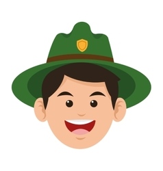 Park ranger in uniform scout camping symbol Vector Image