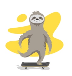 Cute funny cartoon sloth Royalty Free Vector Image