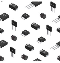 Big set of isometric electronic components Vector Image