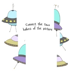 Joining halves game cartoon Royalty Free Vector Image