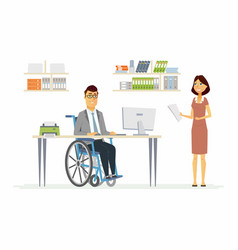 People with disabilities and friends disable Vector Image