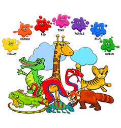 Primary colors cartoon set Royalty Free Vector Image