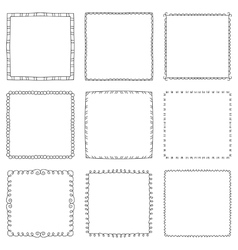 Simple doodle sketch square frames Royalty Free Vector Image