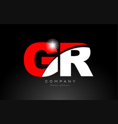 Grunge white red black alphabet letter r logo Vector Image