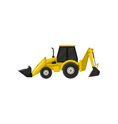 Backhoe loader cartoon art Royalty Free Vector Image