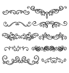 Border calligraphic elements set Royalty Free Vector Image