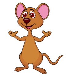 Cute mouse cartoon waving Royalty Free Vector Image