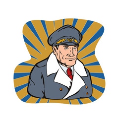 Cartoon military general holding a sign Royalty Free Vector