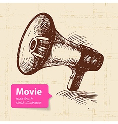 Hand drawn movie sketch background Royalty Free Vector Image