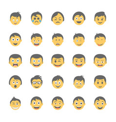 Emoji human brain faces and emotions brainy Vector Image