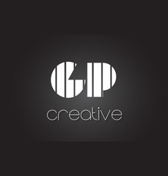 Gp g p letter logo design in black colors Vector Image