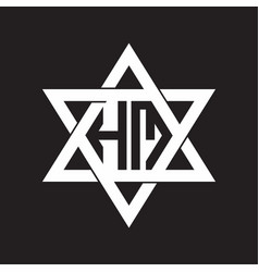 Hm logo monogram with shield shape isolated blue Vector Image