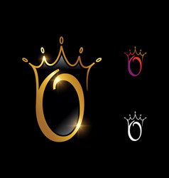 Golden luxury crown monogram number 2 Royalty Free Vector