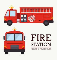 Fire engine collection with red emergency Vector Image