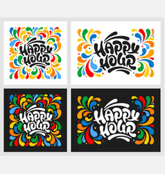 Happy hour collection Royalty Free Vector Image