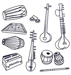 Ethnic traditional musical instruments Royalty Free Vector