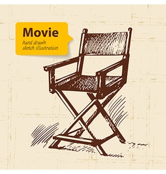 Hand drawn movie sketch background Royalty Free Vector Image