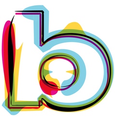 Grunge colorful font letter b Royalty Free Vector Image