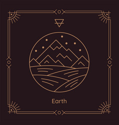 Four elements of nature golden sacred magic signs Vector Image